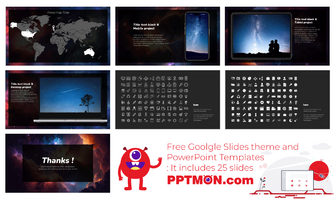 Galaxy Cloud Nebula Google Slides Theme PowerPoint Template