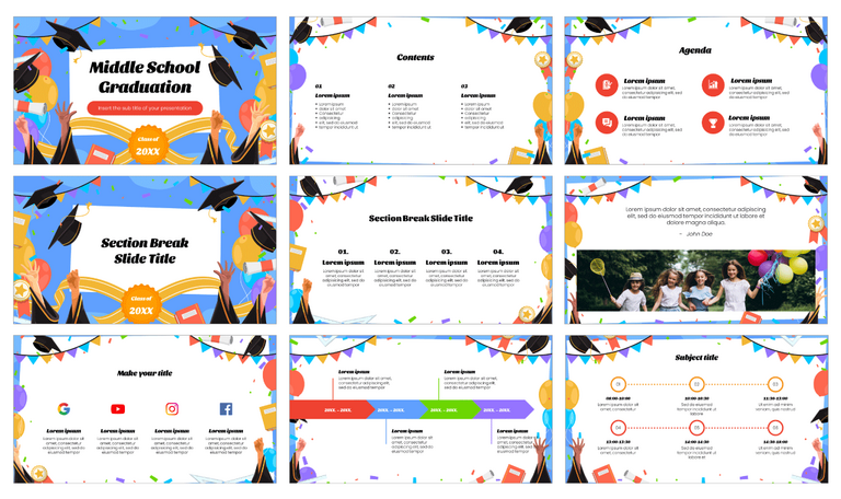 Middle School Graduation Google Slides PowerPoint Templates