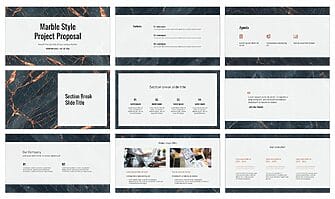 Marble Style Project Proposal Google Slides PowerPoint Templates