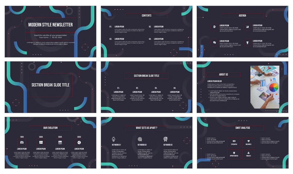 Modern Style Newsletter Free Google Slides PowerPoint Templates