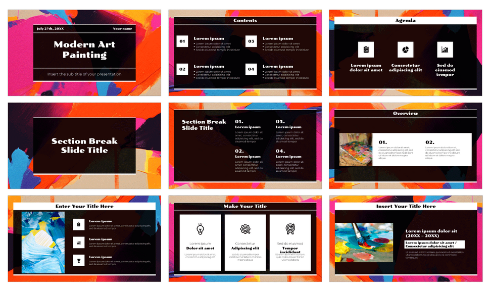 Modern Art Painting Google Slides Themes PowerPoint Templates