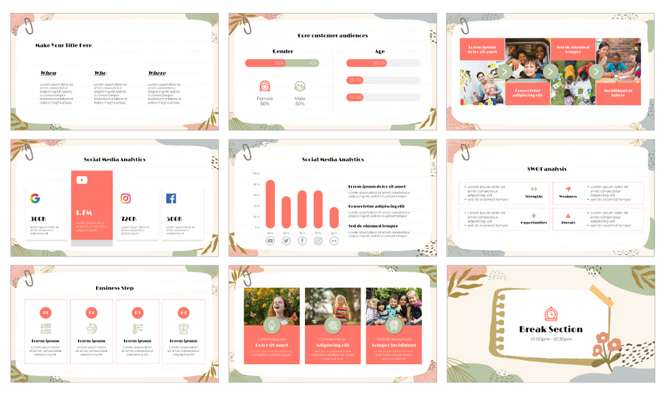 Aesthetic Sticky Notes Google Slides Theme PowerPoint Template
