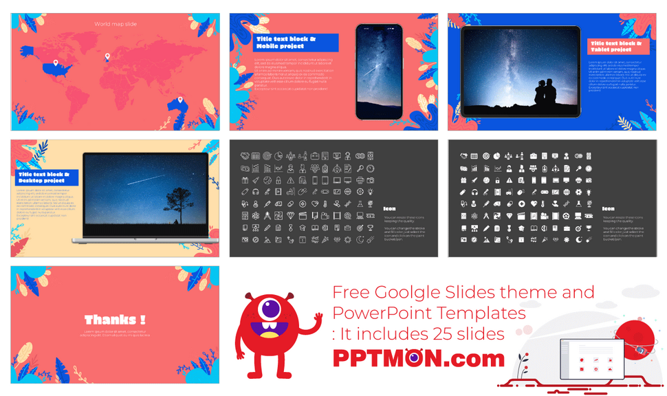 Universal Tropical Art Google Slides Theme PowerPoint Template