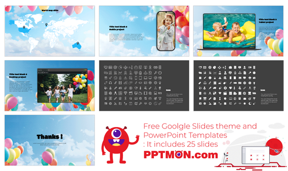 Balloons In Sky Free Google Slides Themes PowerPoint Templates