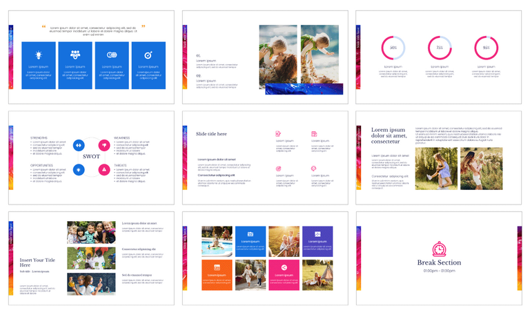 Colorful Paint Splashes Google Slides Theme PowerPoint Template
