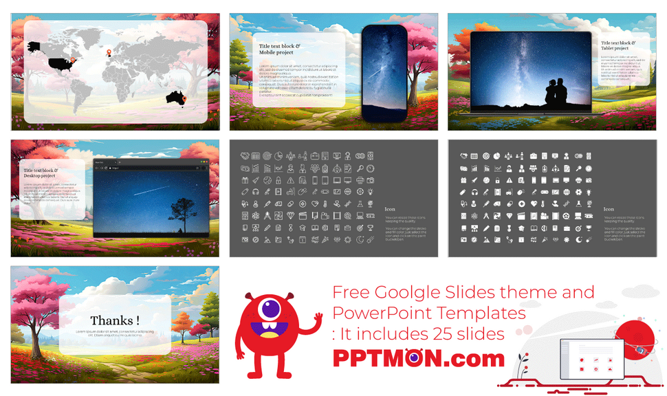 Cartoon Card for Spring Season Google Slides PPT Templates
