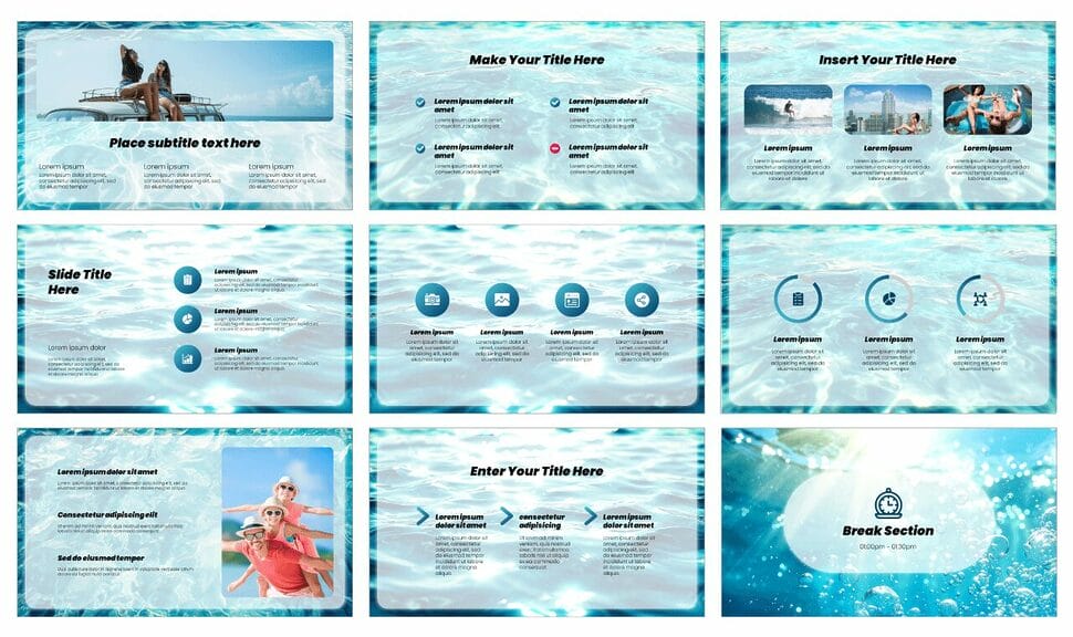 Summer Water Surface Google Slides Theme PowerPoint Template