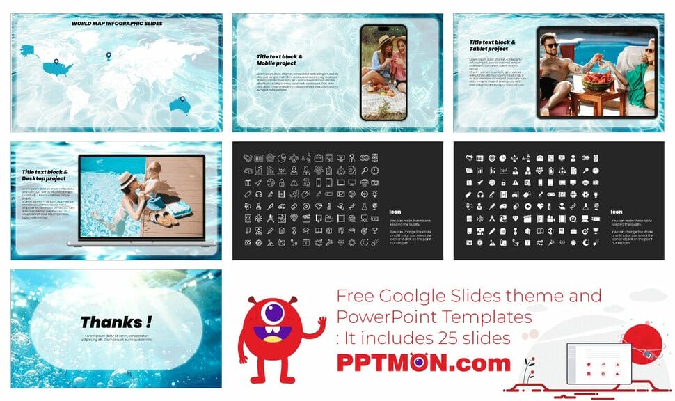 Summer Water Surface Google Slides Theme PowerPoint Template