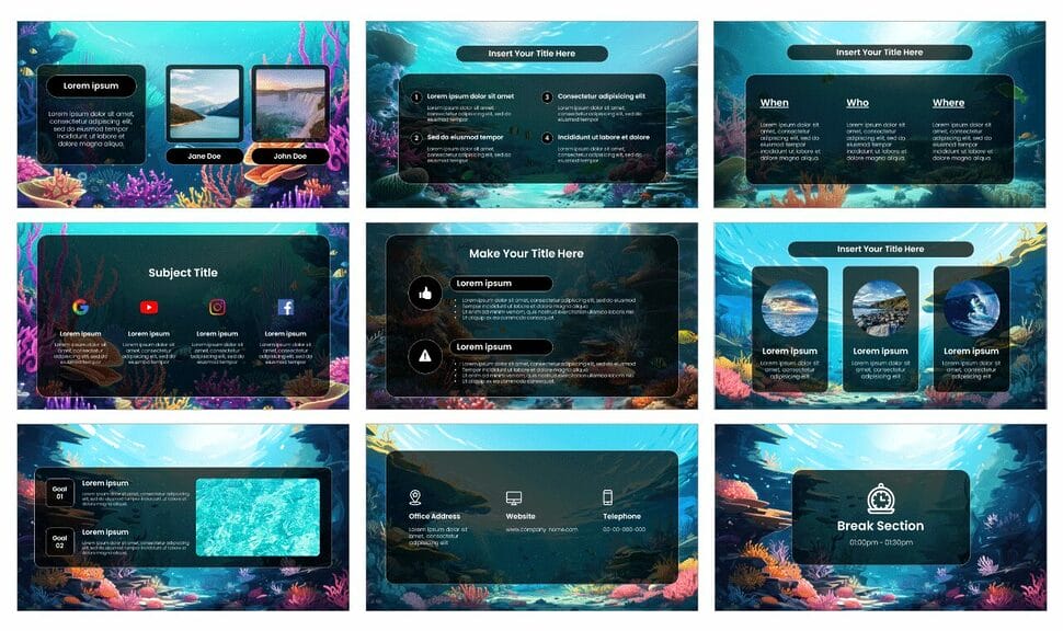 World Ocean Day at School Google Slides PowerPoint Templates