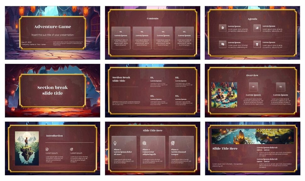 Adventure Game Google Slides Themes PowerPoint Templates