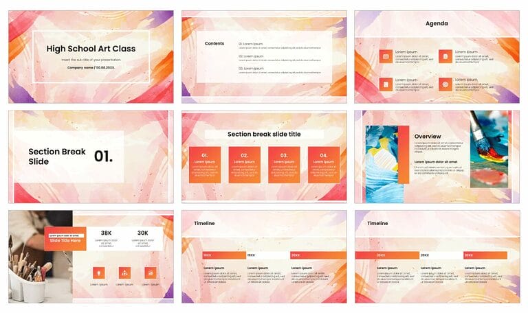High School Art Class Presentation Templates -Google Slides&PPT