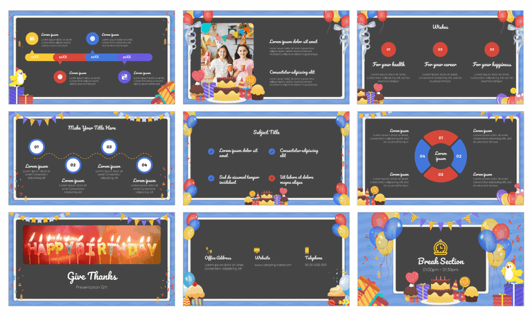 Cute Birthday Card Presentation Templates -Google Slides & PPT