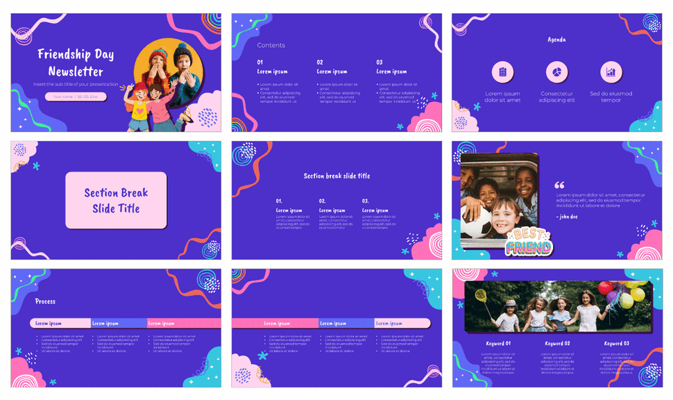 Friendship Day Newsletter Presentation Templates