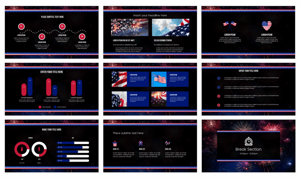 Independence Day for USA Google Slides PowerPoint Templates