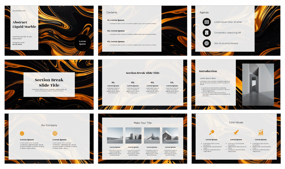 Abstract Liquid Marble Free Google Slides PowerPoint Templates