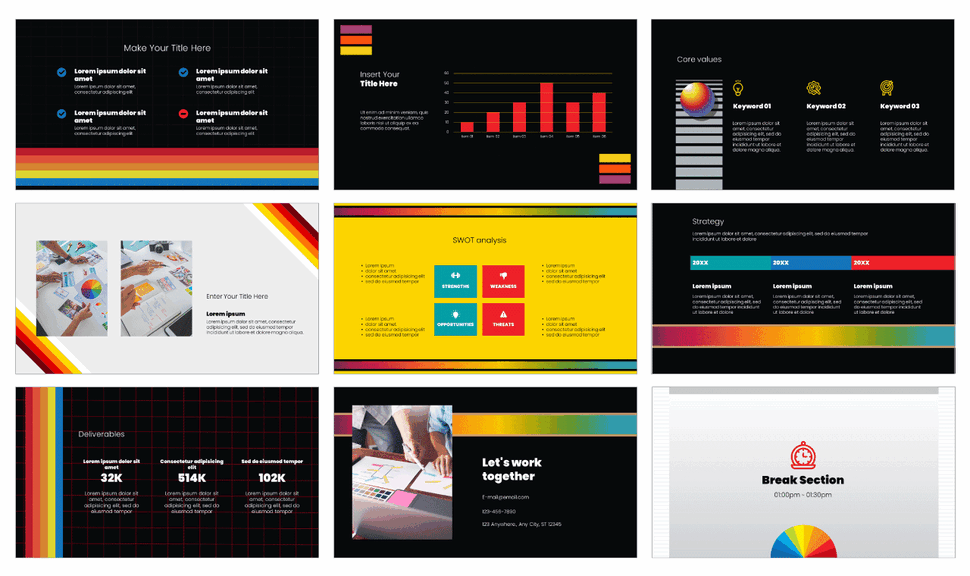 80s Retro Graphics Presentation Templates - Google Slides & PPT