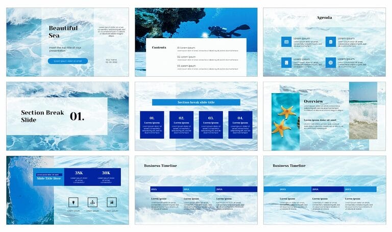 Beautiful Sea Presentation Templates- Google Slides PowerPoint