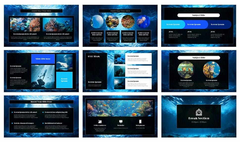 Underwater Sea World Google Slides Theme PowerPoint Template