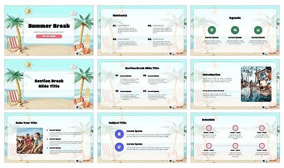 Summer Break Free Presentation Templates -Google Slides & PPT