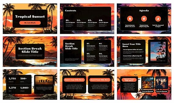 Tropical Sunset Free Google Slides Themes PowerPoint Templates