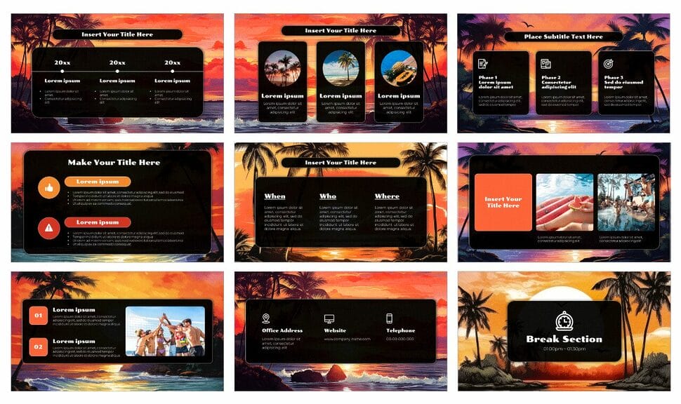 Tropical Sunset Free Google Slides Themes PowerPoint Templates