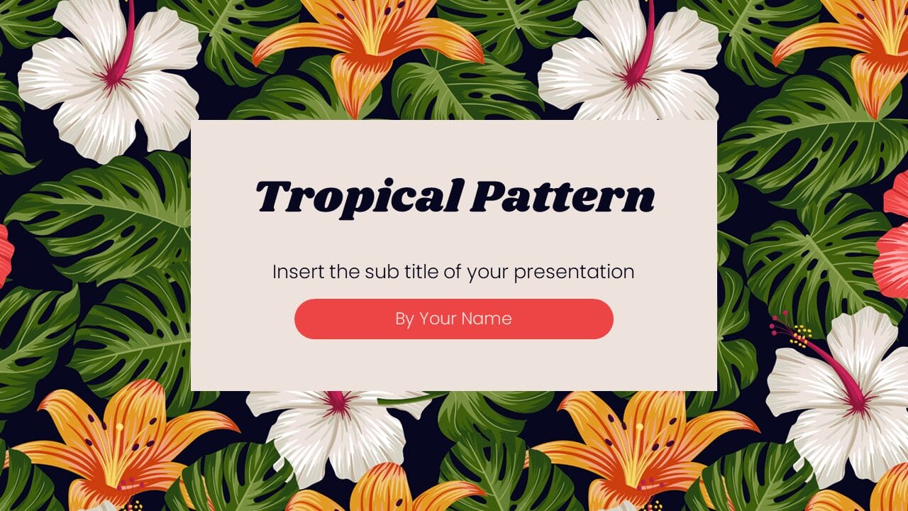 Tropical Pattern Presentation Templates -Google Slides PowerPoint