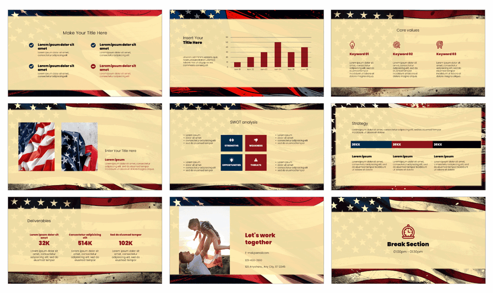 US History Class Presentation Templates - Google Slides and PPT