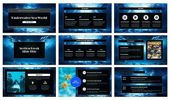Underwater Sea World Google Slides Theme PowerPoint Template