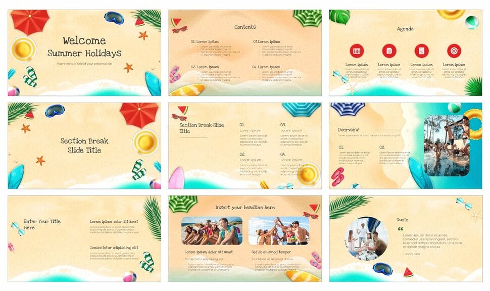 Welcome Summer Holidays Google Slides PowerPoint Templates