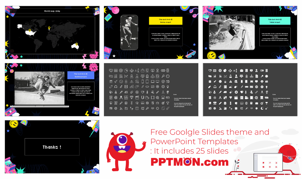 90s Retro Party Free Google Slides Themes PowerPoint templates