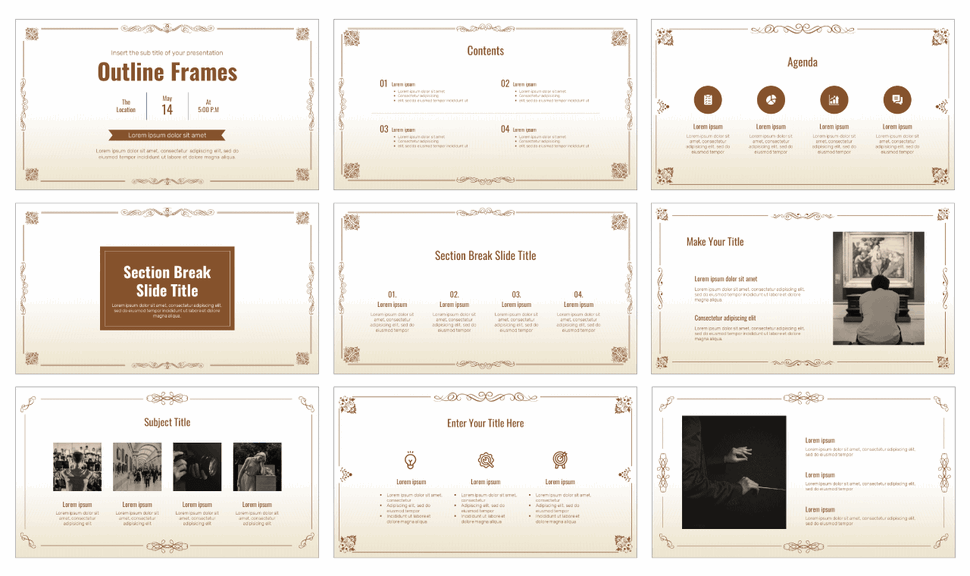 Outline Frames Free Presentation Templates - Google Slides PPT