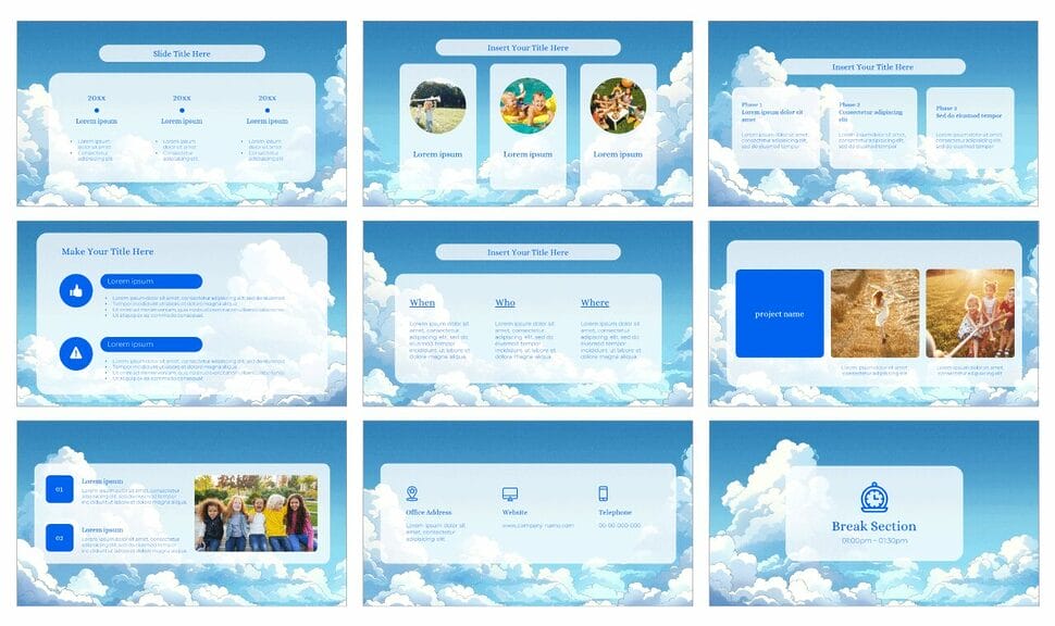Cloudy Summer Sky Presentation Template - Google Slides & PPT