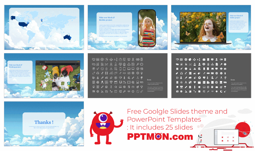 Cloudy Summer Sky Presentation Template - Google Slides & PPT