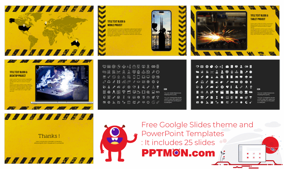 Danger Caution Free Presentation Templates - Google Slides PPT