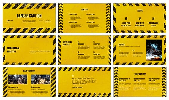 Danger Caution Free Presentation Templates - Google Slides PPT