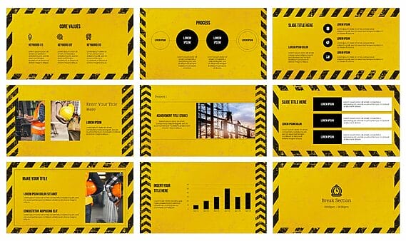 Danger Caution Free Presentation Templates - Google Slides PPT