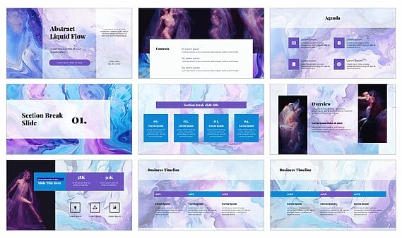 Abstract Liquid Flow Google Slides Themes PowerPoint Templates
