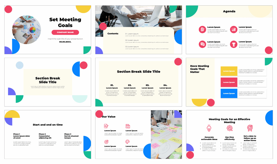 Set Meeting Goals Google Slides Themes PowerPoint Templates