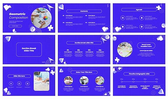 Modern Geometric Composition Free Google Slides PPT Templates