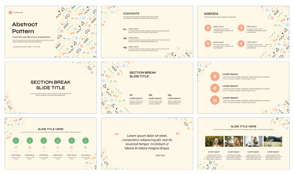 Abstract Pattern Free Presentation Templates - Google Slides PPT