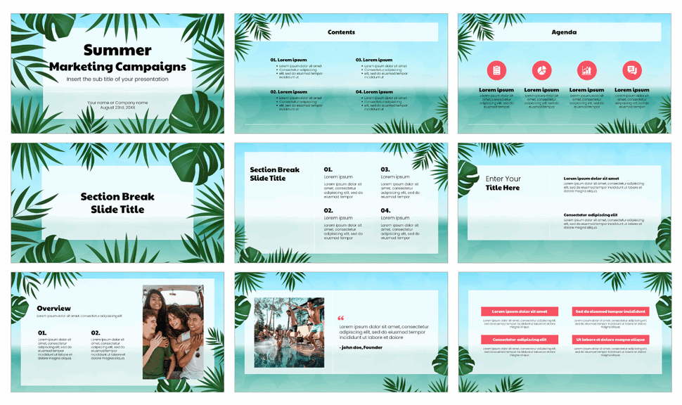Summer Marketing Campaigns Google Slides PowerPoint Template