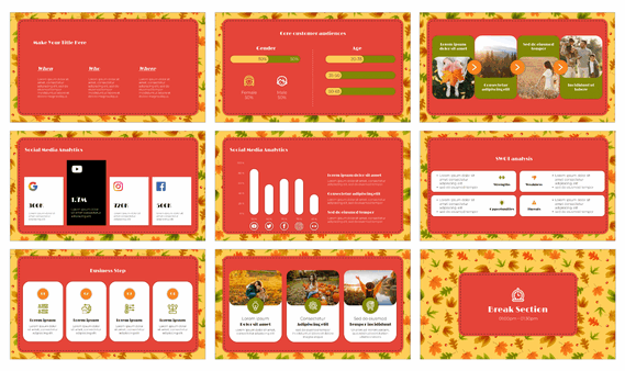 Cute Autumn Pattern Google Slides Themes PowerPoint Templates