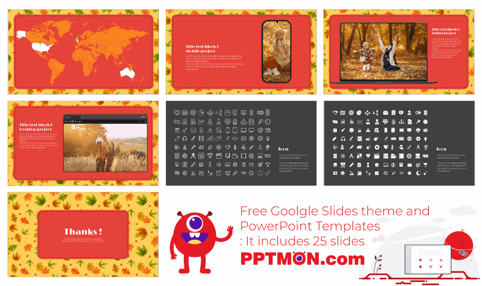 Cute Autumn Pattern Google Slides Themes PowerPoint Templates