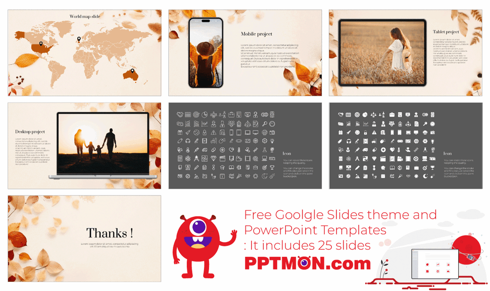 Aesthetic Autumn Leaves Free Google Slides PowerPoint Template
