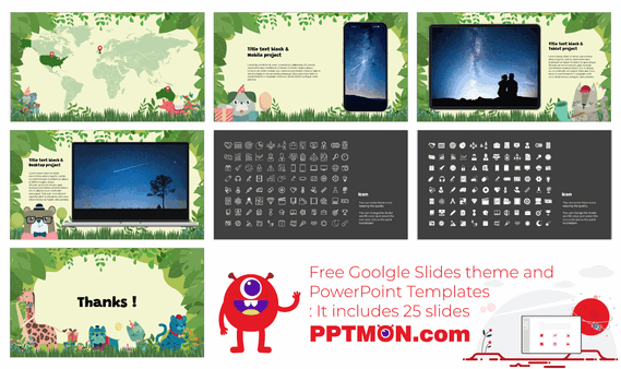 Cute Animal Birthday Invitation Google Slides PowerPoint Template