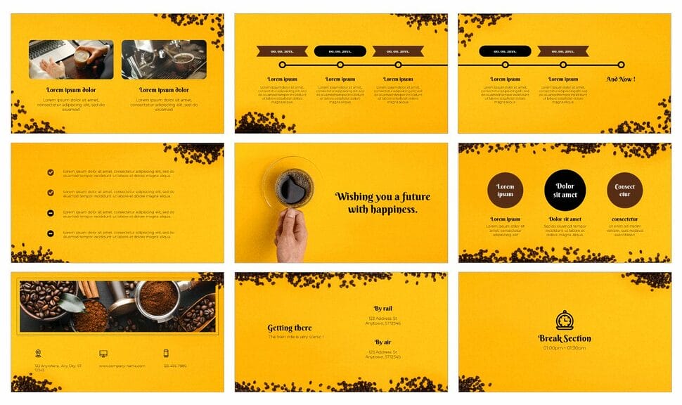 Coffee Day Newsletter Google Slides Theme PowerPoint Template