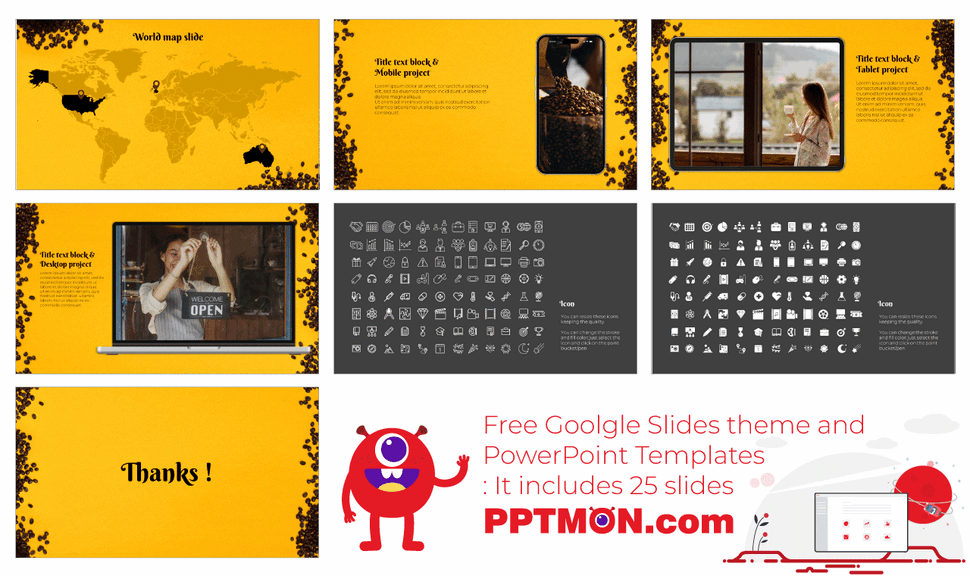 Coffee Day Newsletter Google Slides Theme PowerPoint Template