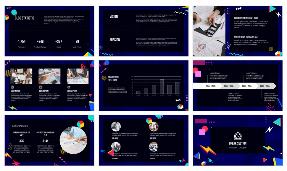 Memphis Creative Solution Google Slides PowerPoint Templates