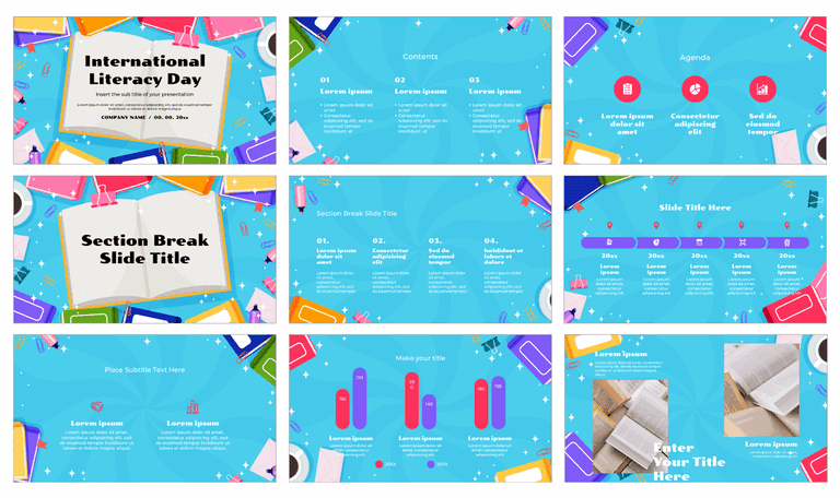 Happy International Literacy Day Google Slides PPT Templates