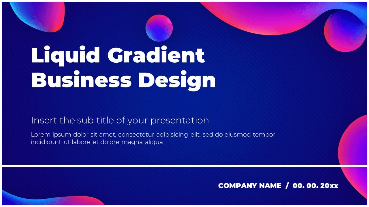 Liquid Gradient Business Design Google Slides PPT Templates